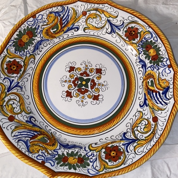 Deruta | Art | Vintage Deruta Scalloped Dragon Pottery Plate Scodella ...
